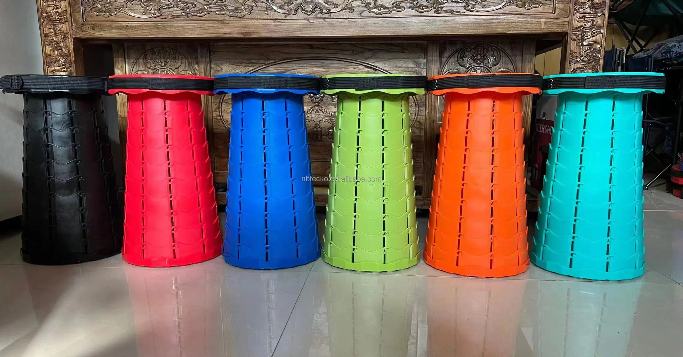 Outdoor Collapsible Retractable Plastic Stool Camping Folding Telescope ...