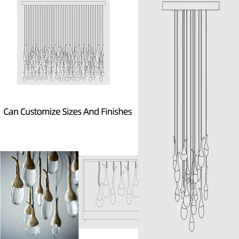 Luxury Custom Ceiling Decor - Modern Raindrop Chandelier