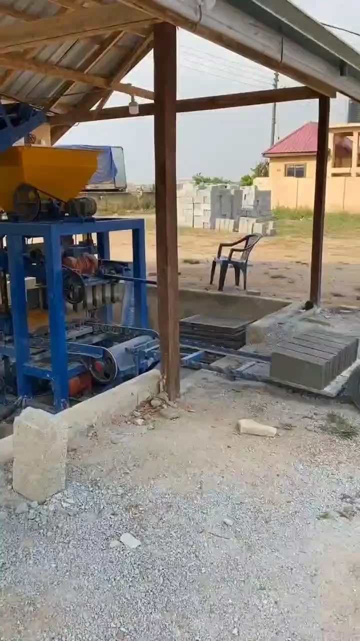 Semi Automatic Electric Qt4-24 Hollow Concrete Paving Brick Making Machinery Cement Block ...