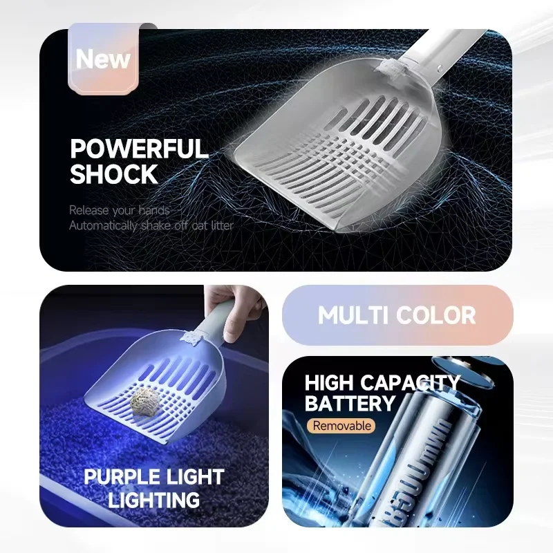 Steam Dust Removal Cat Litter Scoop Battery-Powered Vibrating Shaker ...