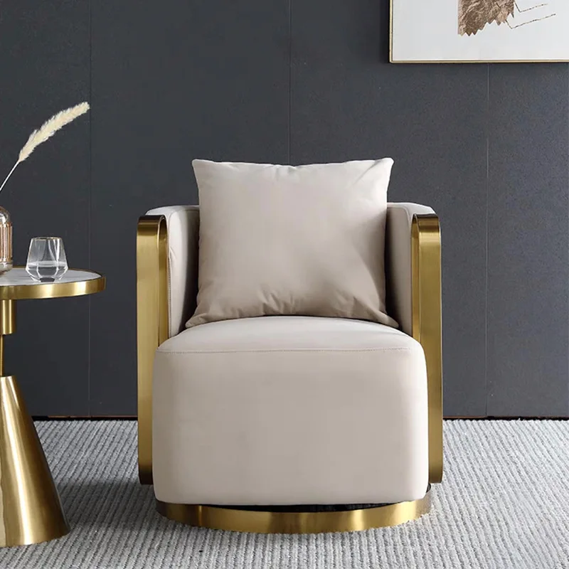 Italian Set Design Modern Luxury Lazy Leisure Fabric Metal Sofa Chair ...