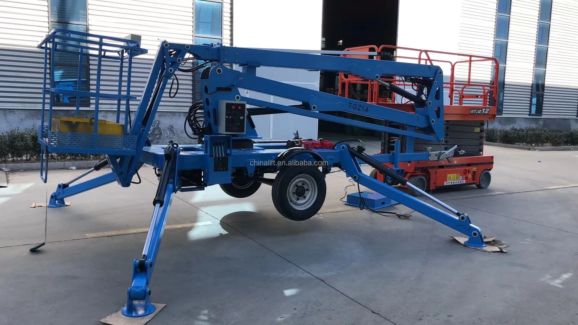 16m Telescopic Hydraulic Boom Lifter Trailer Mounted Towable ...