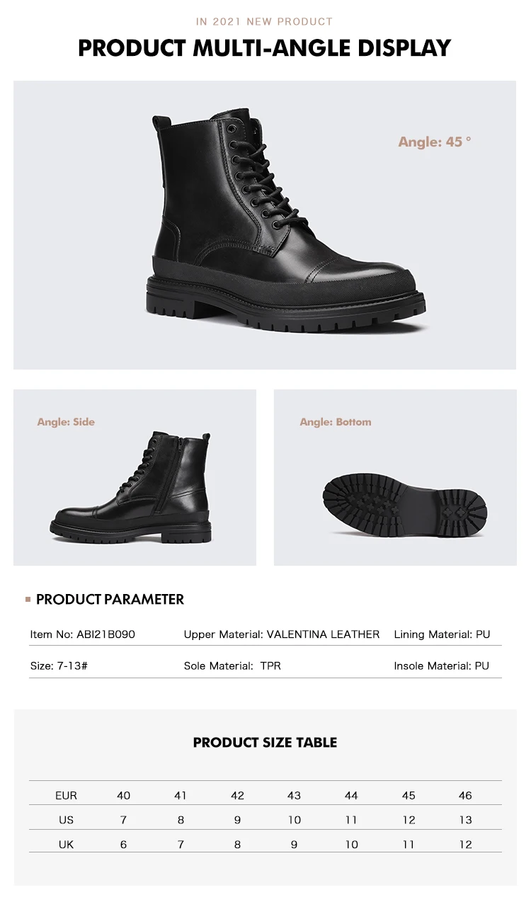 Custom Original High Cut Leather Winter Mens Formal Boots