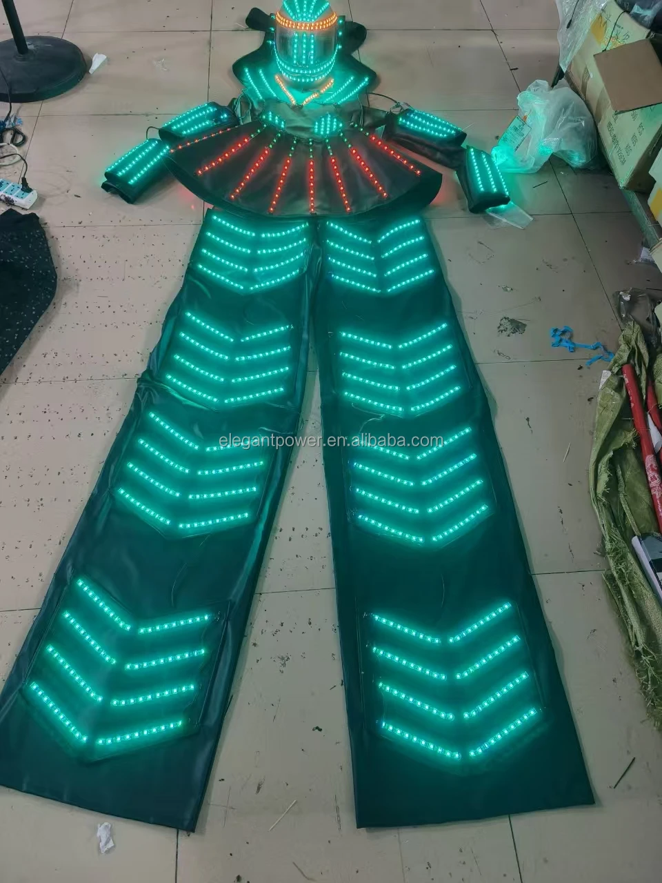 Unisex LED Robot Costume for Adults Glowing Performance Fancy Dress ...
