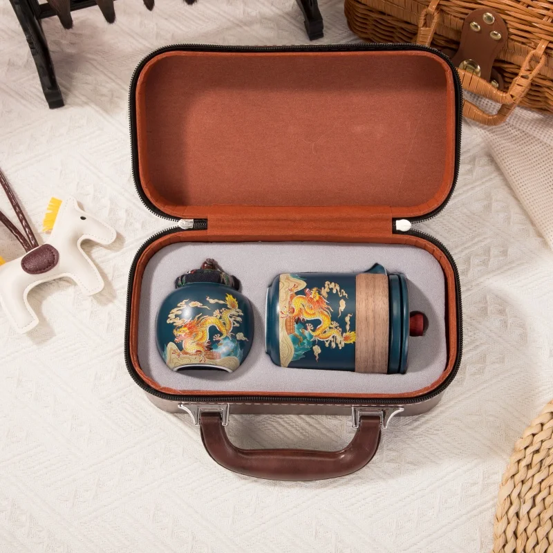 Portable Mini Tea Set Outdoor Travel Camping 5 In 1 Ceramic Teapot Set ...