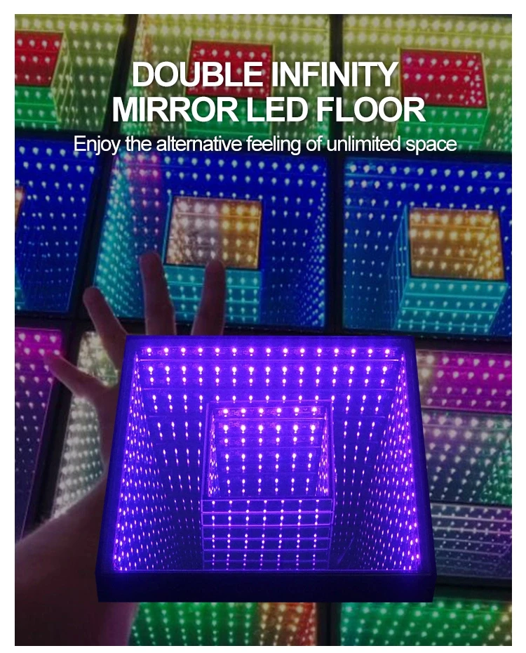 Rgb Led Dance Floor Wedding Portable 3d Infinity Mirror Video Light Led ...