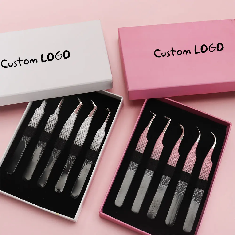 Private Label Volume Tweezers Custom Lash Extension Strong Isolation ...
