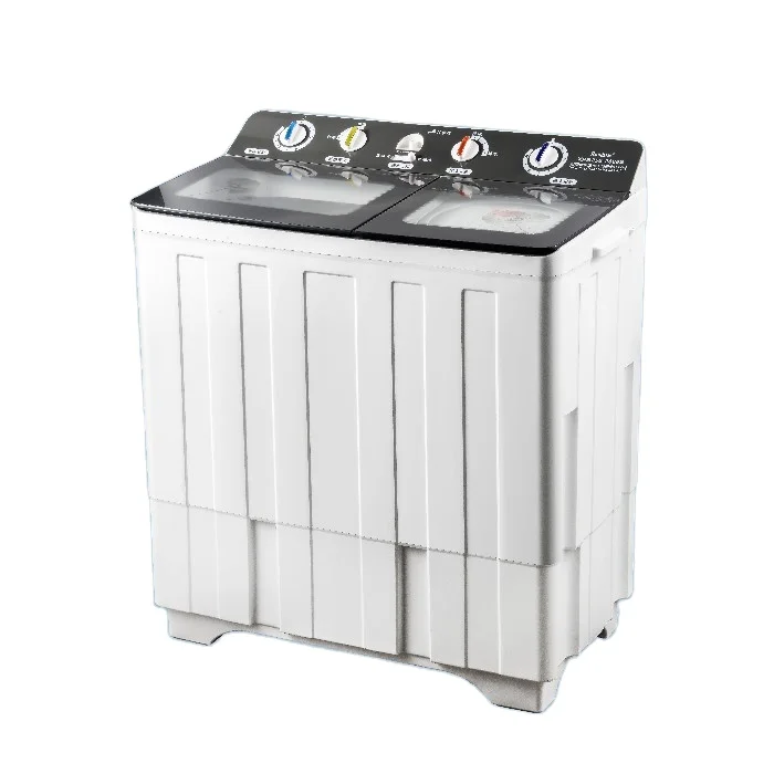 25kg Twin Tub Electric Semi Auto Mechanical Knob Control Top Black ...