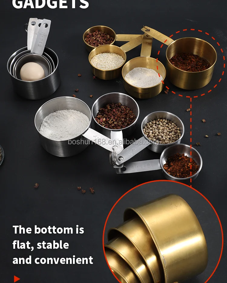 Factory Custom Gold Measuring Spoons Stainless Steel Short Handle 10ml ...