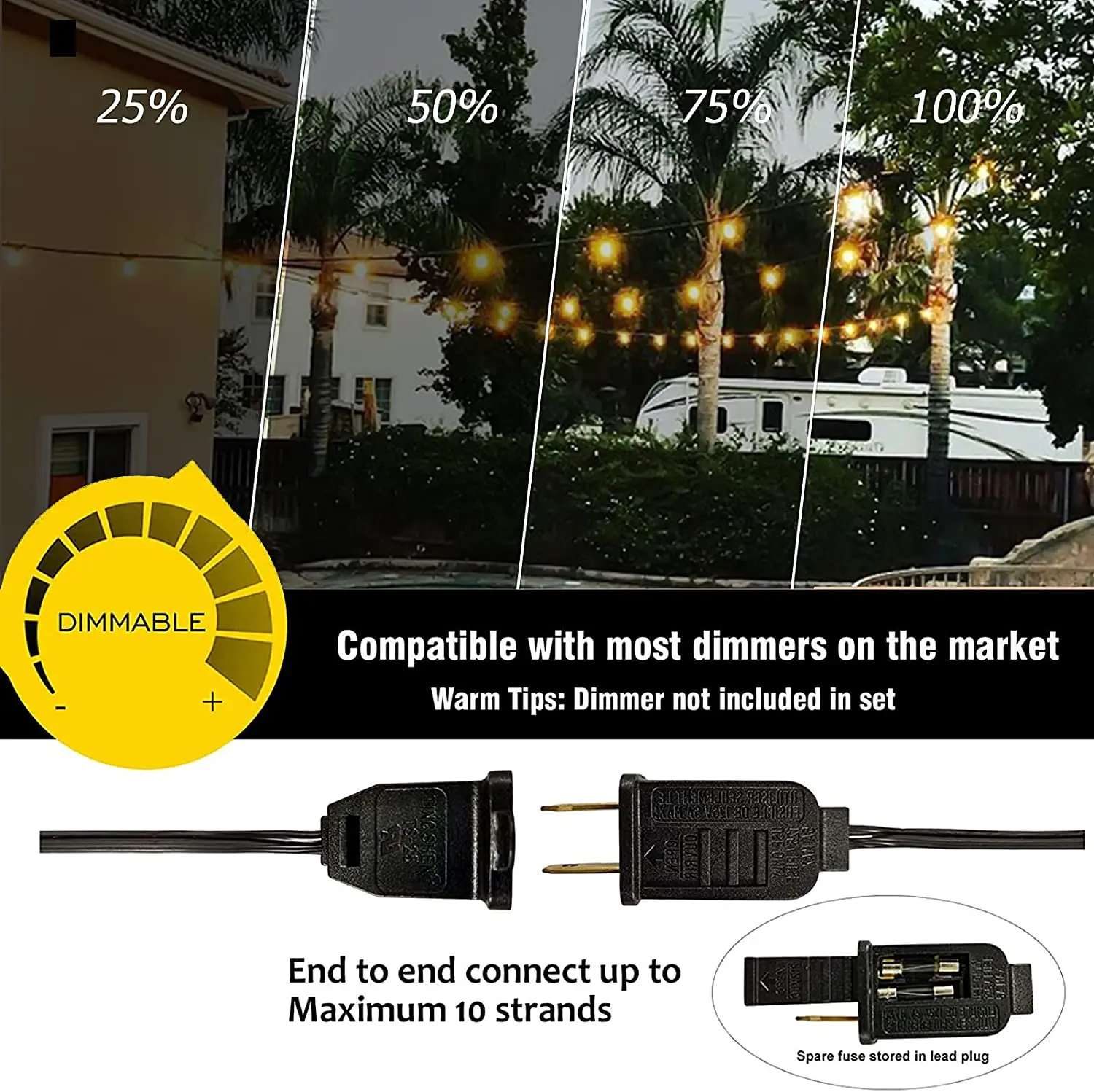 25ft 50ft 100ft G40 Globe Led Ferry String Lights For Outdoor Wedding ...