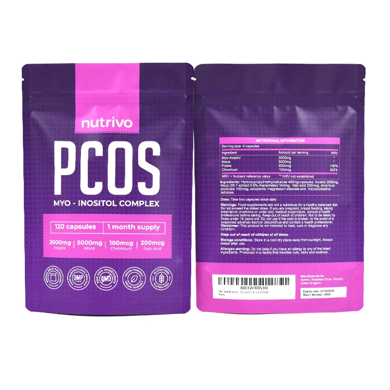Custom Printed Reusable Supplement Powder Packaging Mylar Bags Plastic ...