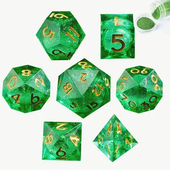 Dnd Liquid Core Dice Set Resin Liquid Core Filled Sharp Edge D&d Dice ...