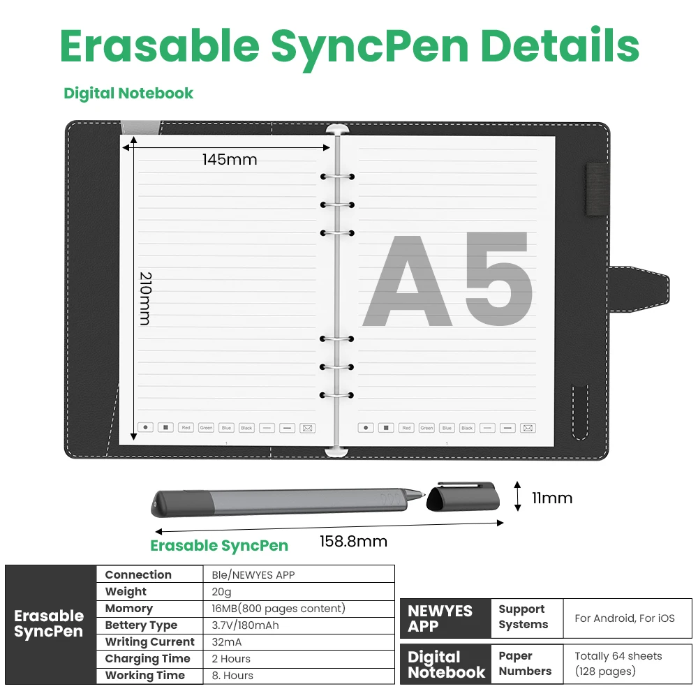 NEWYES Paper Note Taking Digital Notebook Notepad Smart Book Digital ...