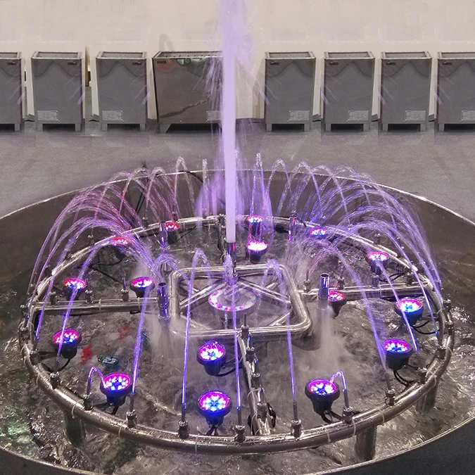 Modern Stainless Steel Music Dance Fountain with LED Lights