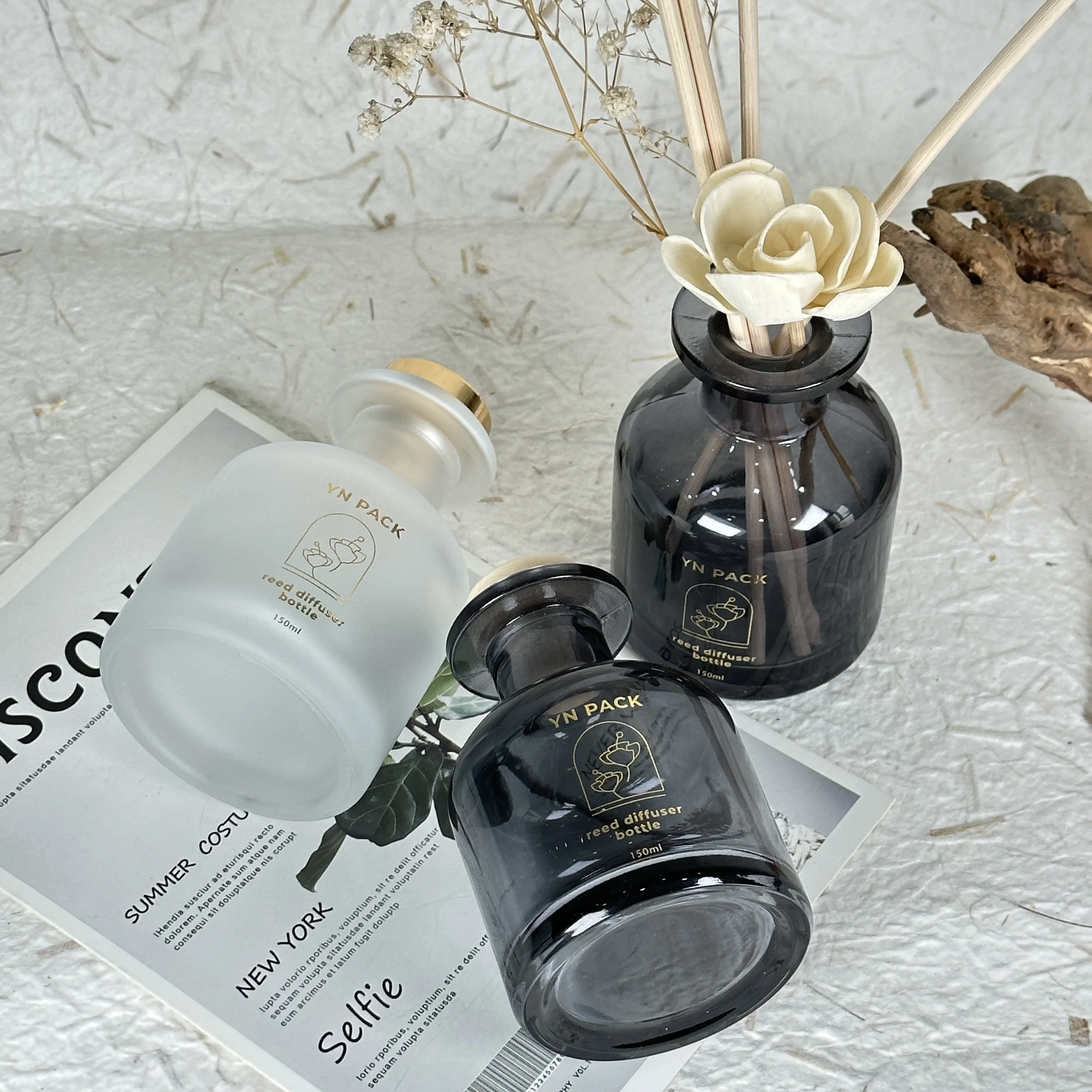 Customizable Reed Diffuser Bottle 100ml 120ml 200ml Glass Reed Diffuser ...