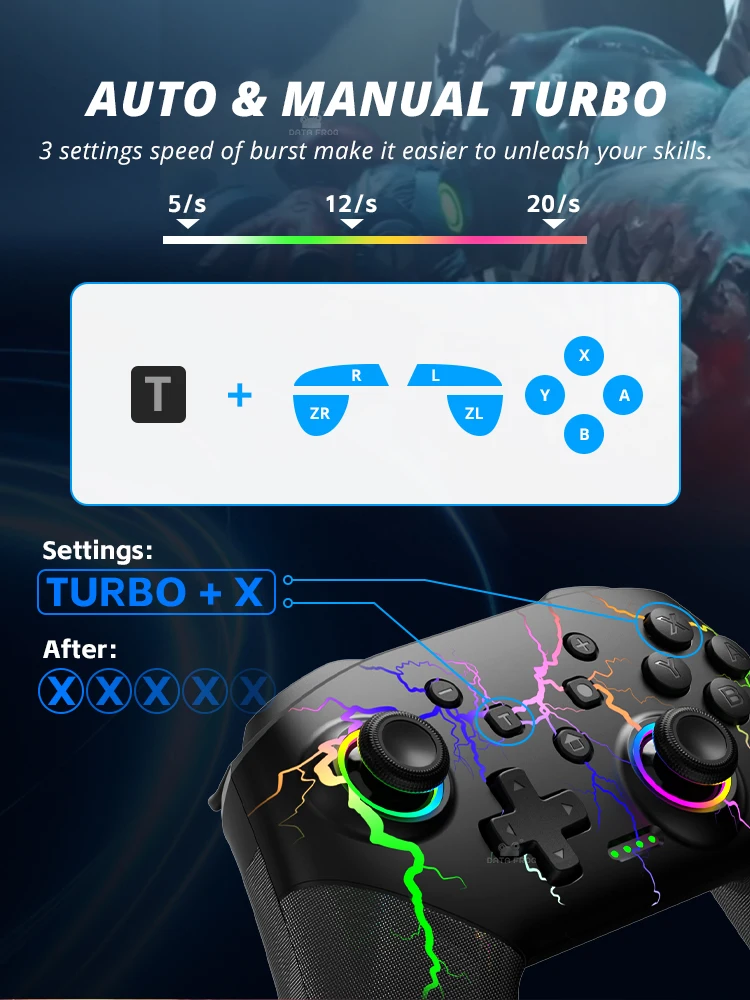 Data Frog S80 Thunder Colour Game Controller For Ns/switch Lite/oled/pc ...