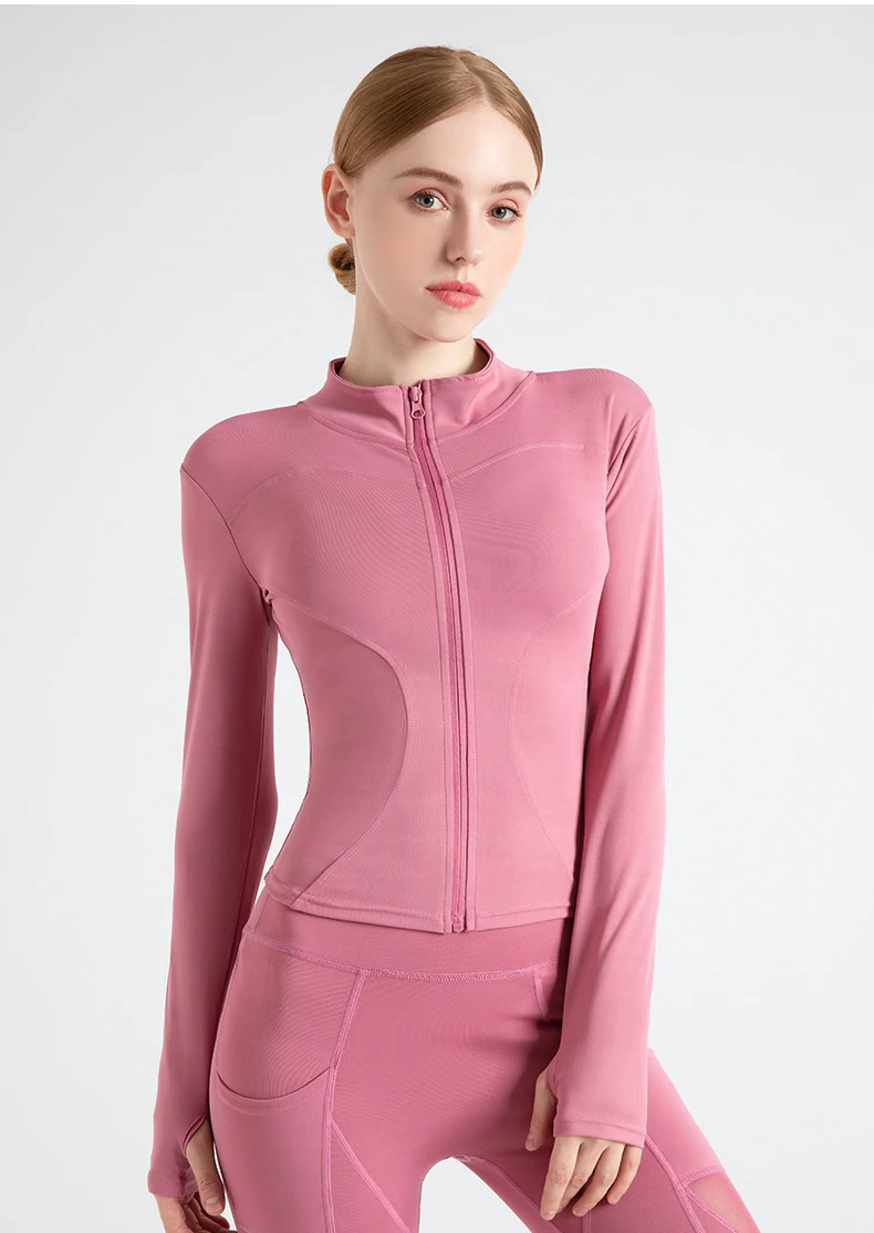 Sports Coat Women Fitness Wear Long Sleeve Quick Dry Yoga Jacket ...