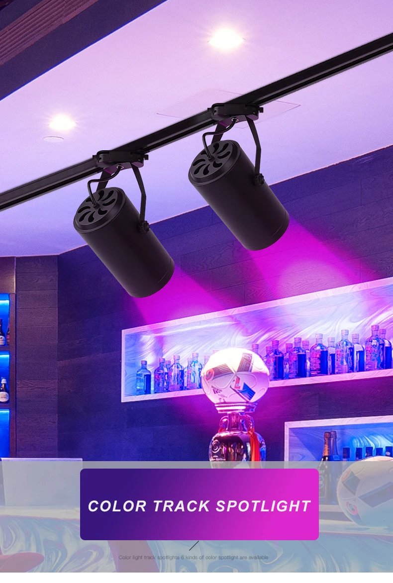 Led Rgb Colorful Remote Control 18w Track Light Lamp Aluminum Spot ...