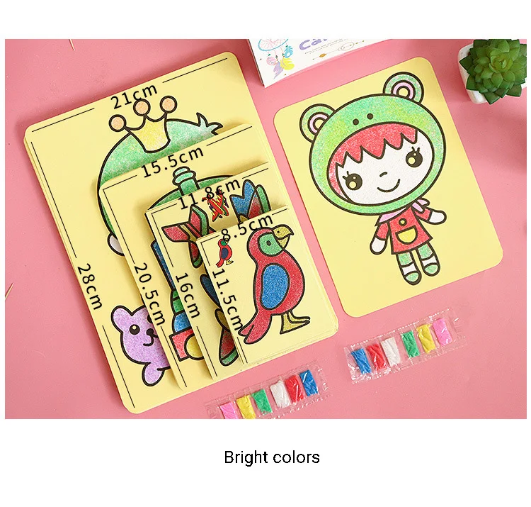Hot Sales Custom Colorful Diy Cartoon Doodle Painting Sand Cards ...