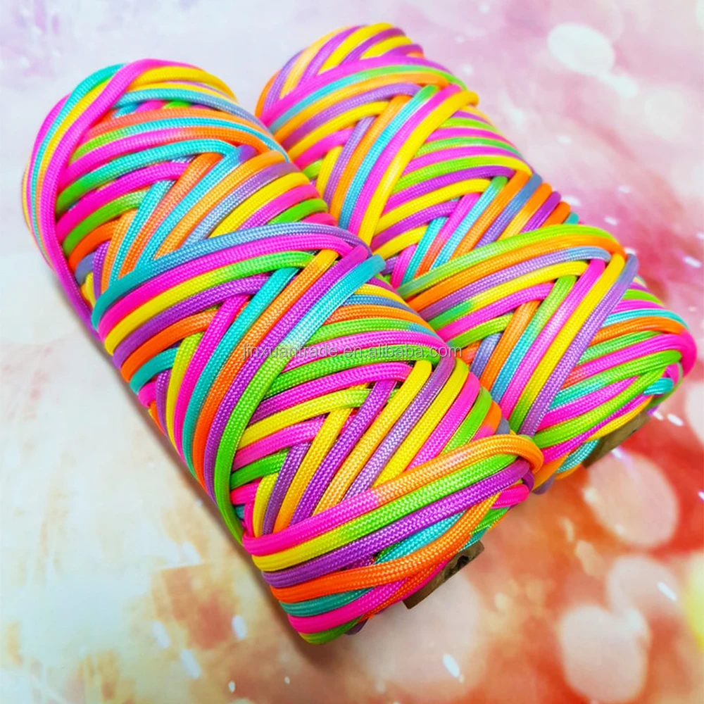 4MM Variegated Nylon Paracord Braided Macrame Rope for DIY Jewelry ...