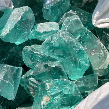 Garden Decoration Broken Glass Rocks Ocean Blue Cullet Glass Stone ...