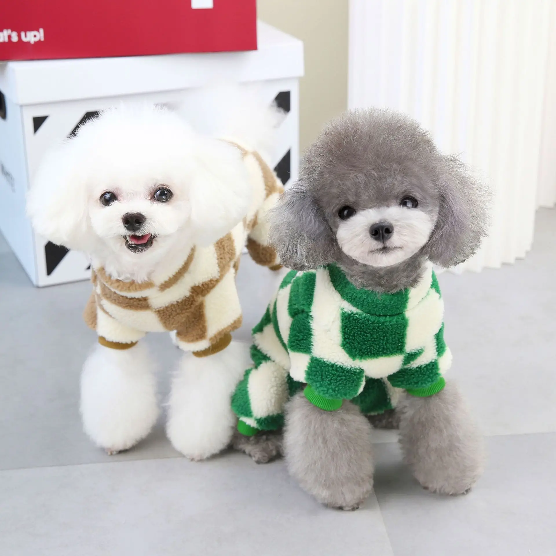 Large Checkered Four Legged 2024 Hot Sale Custom logo Pet Clothes Dog ...