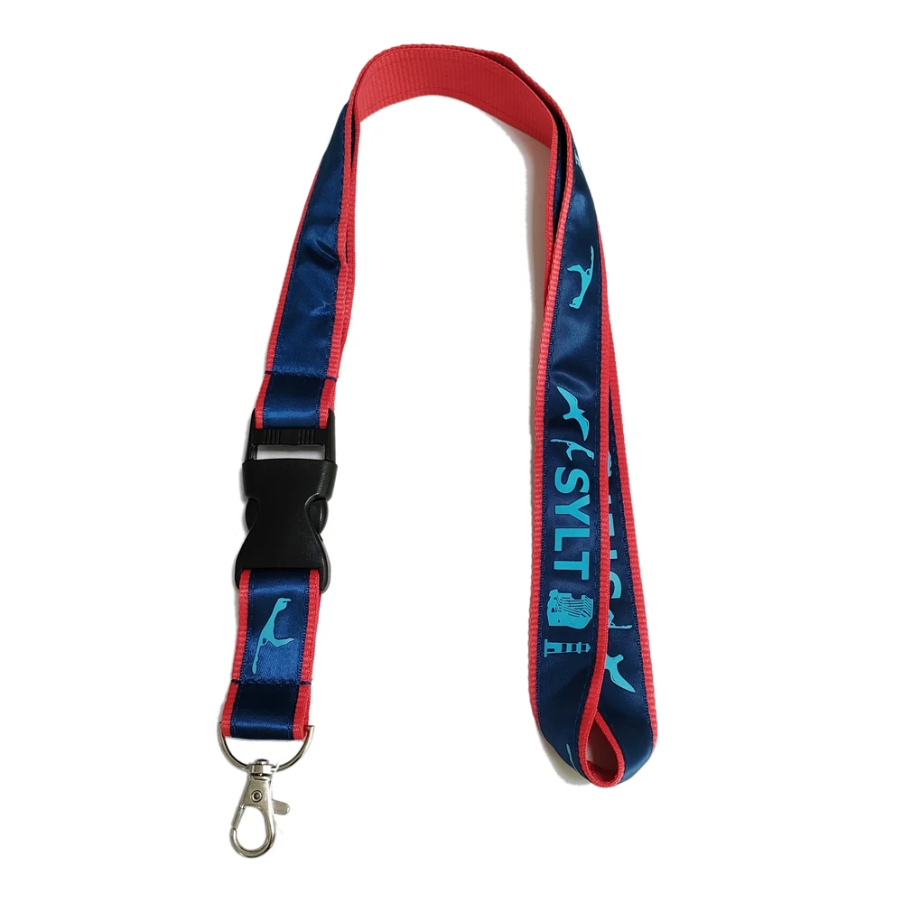 Custom 3/4\" Width Satin Ribbons Double Layer Satin Lanyard with Smooth ...