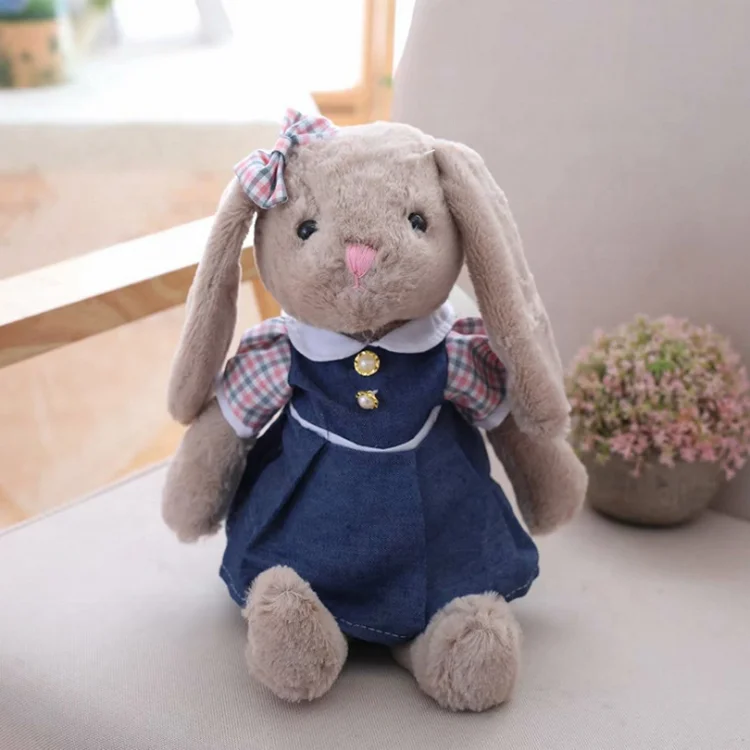 Custom Design Cute Stuffed Animal Plush Lovely Dressed Rabbit Toy Make ...