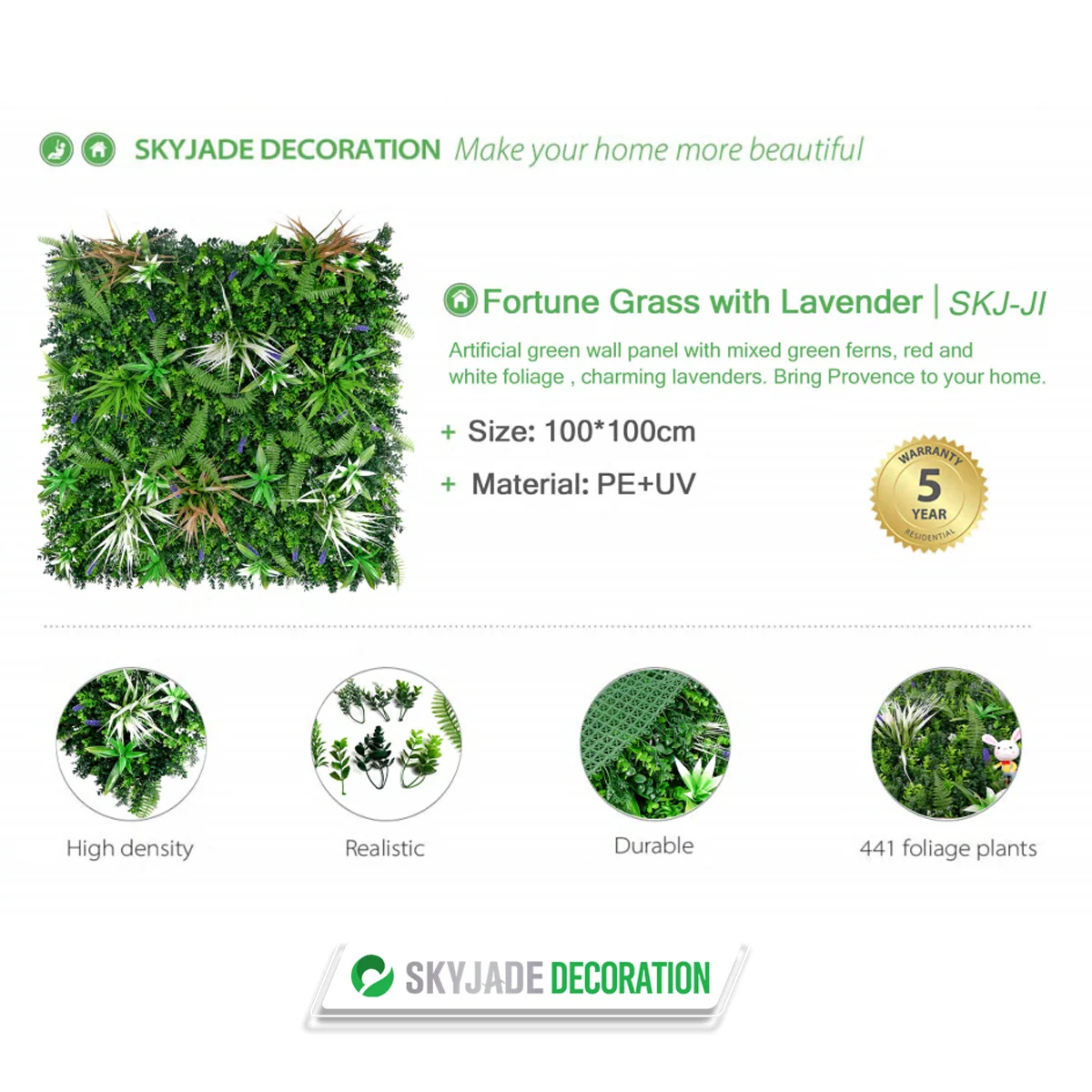 Skyjade 1m*1m Artificial Grass - Perfect for Decor & More