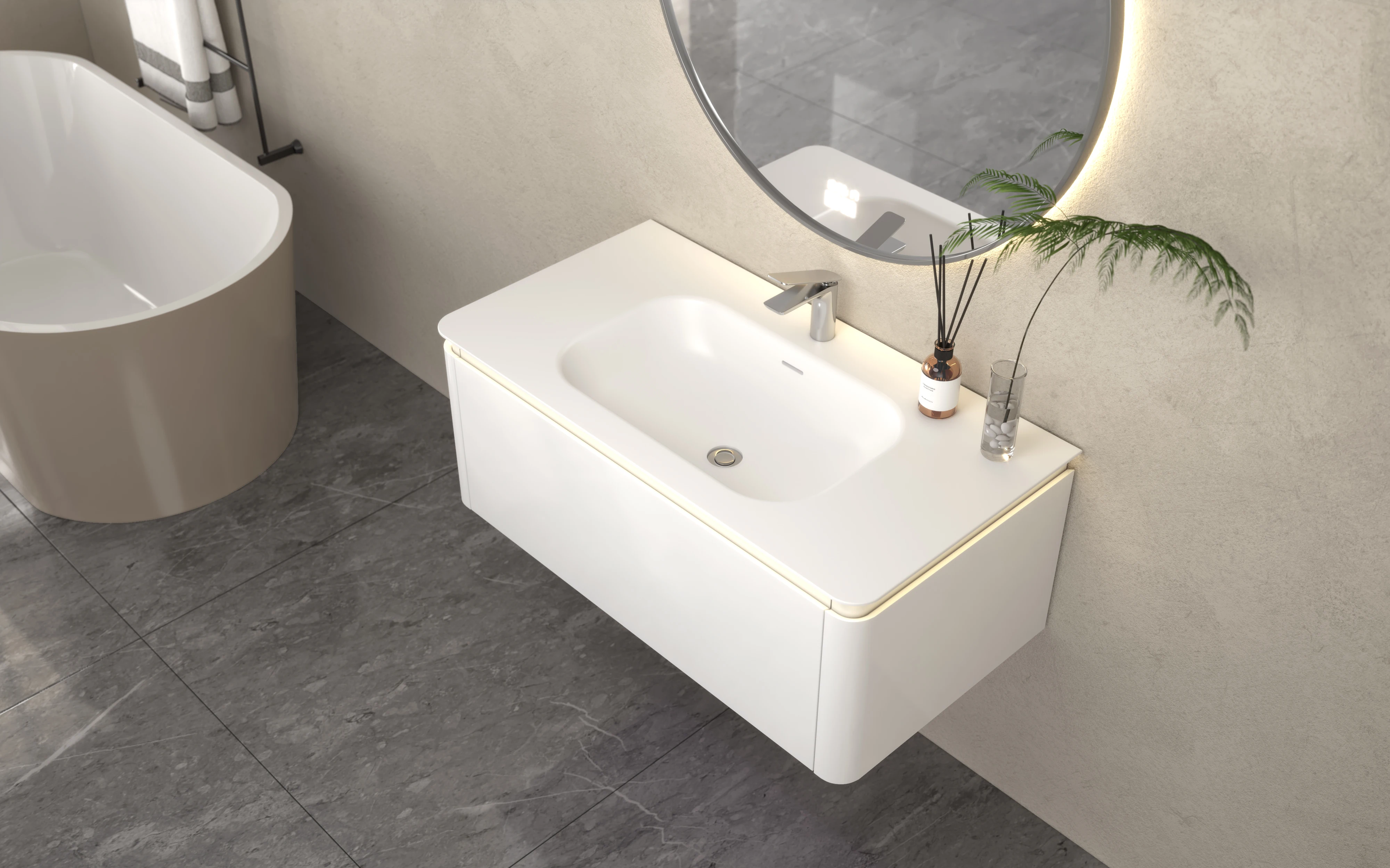 For Newstar Modern Luxury Quartz Stone Bathroom Vanity Basin Runway ...