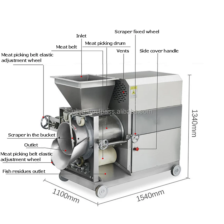 Fish Bone Separator System Fish Waste Processing Machine Tilapia Fish ...