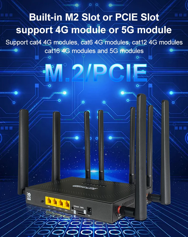 MT7981B Modem Wifi 5G Dual Sims Router 3000Mbps High Speed WiFi6 ...