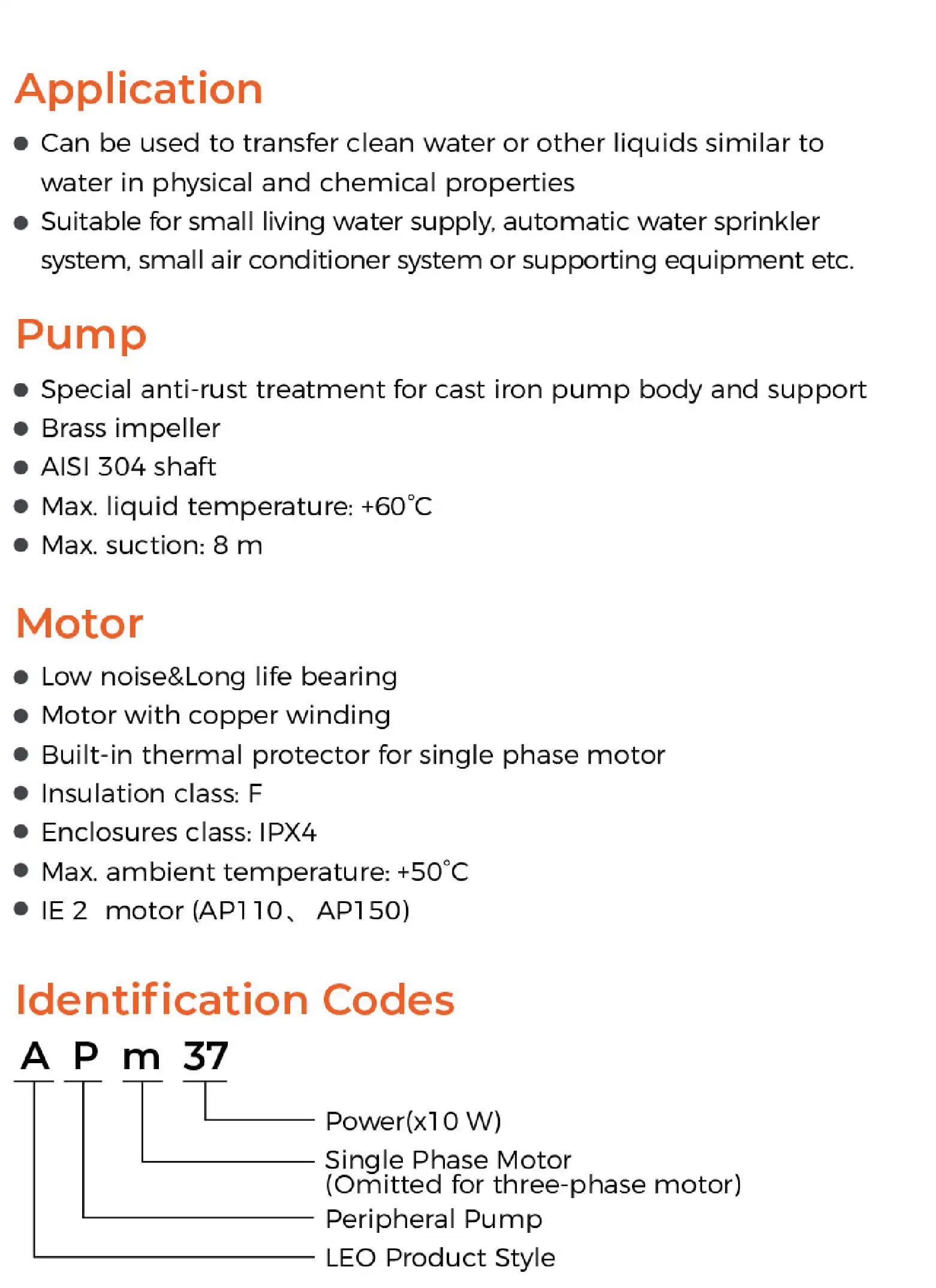 LEO Peripheral Pump Apm37 - 0.5HP Water Pump for Domestic Use