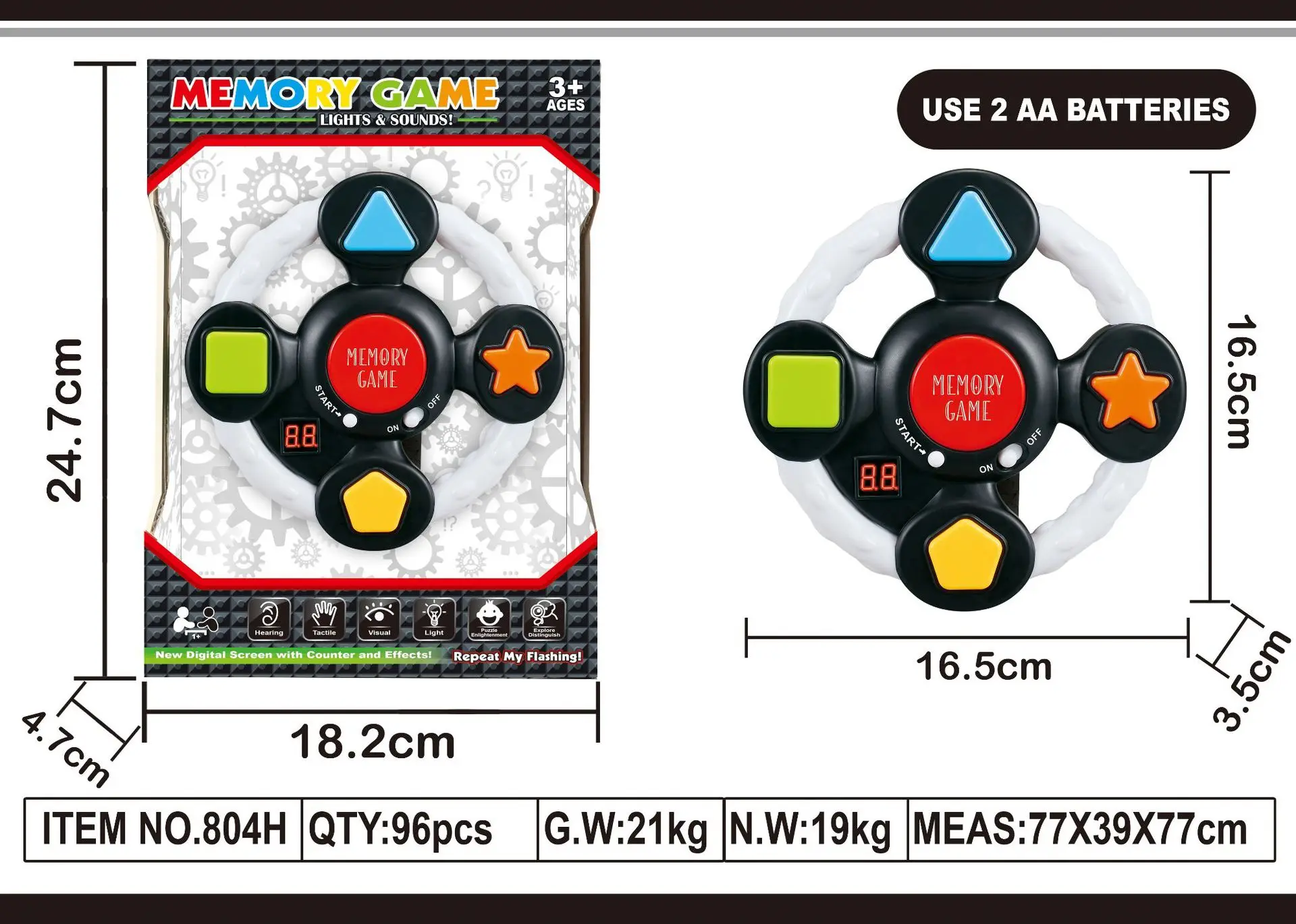 Rts New Memory Rubik's Cube Handheld Game Console Memory Training Toy ...