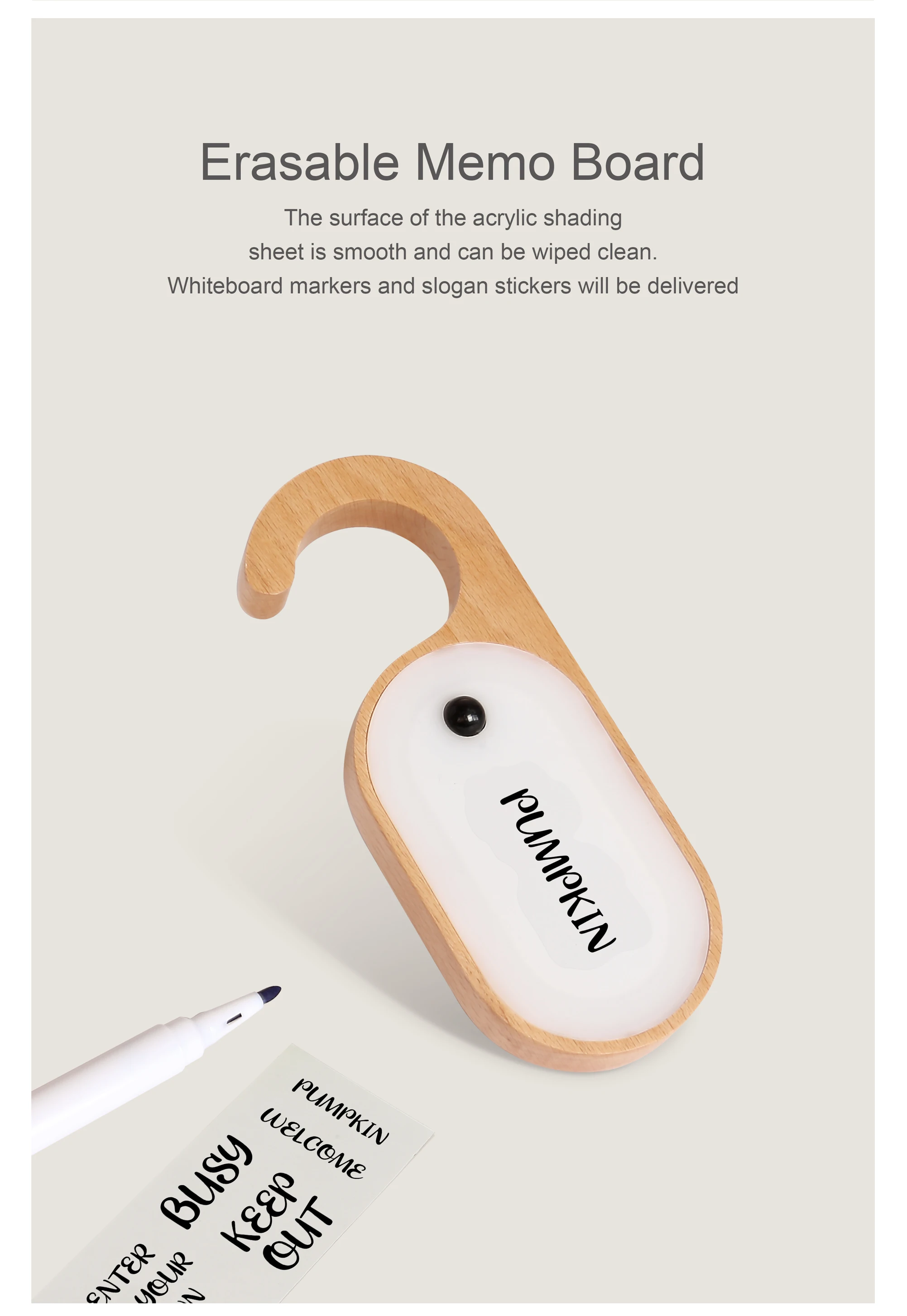 Portable Wooden Memo Smart Sensor Battery LED Night Light for Home ...