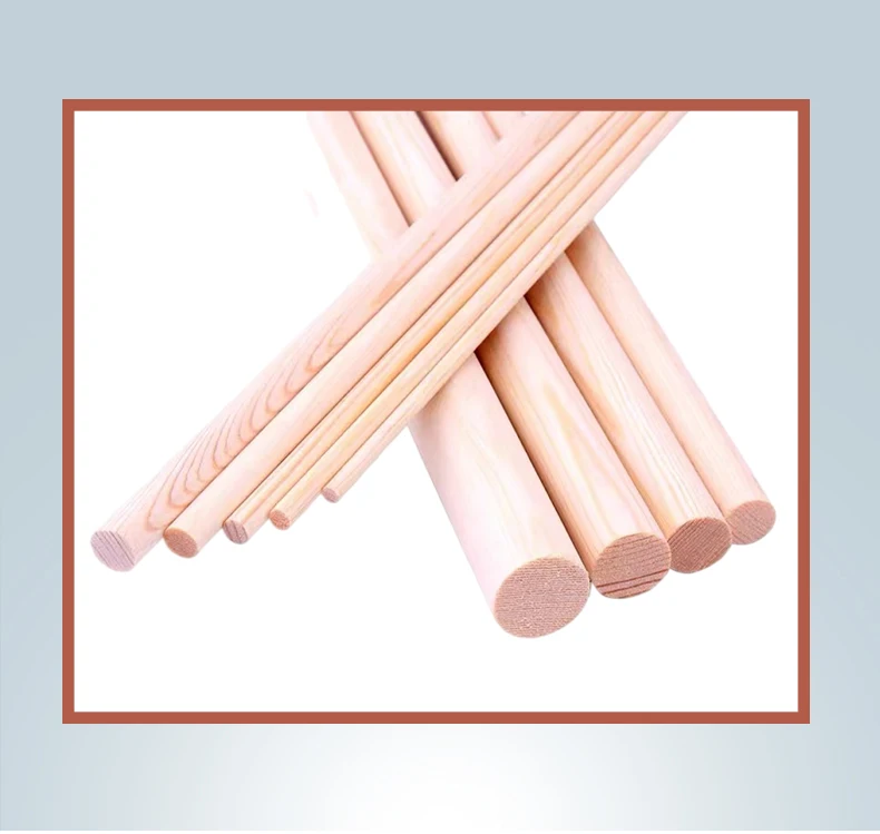 Natural Wooden Solid Pine Dowels Rods Round Beech Unfinished Hardwood ...