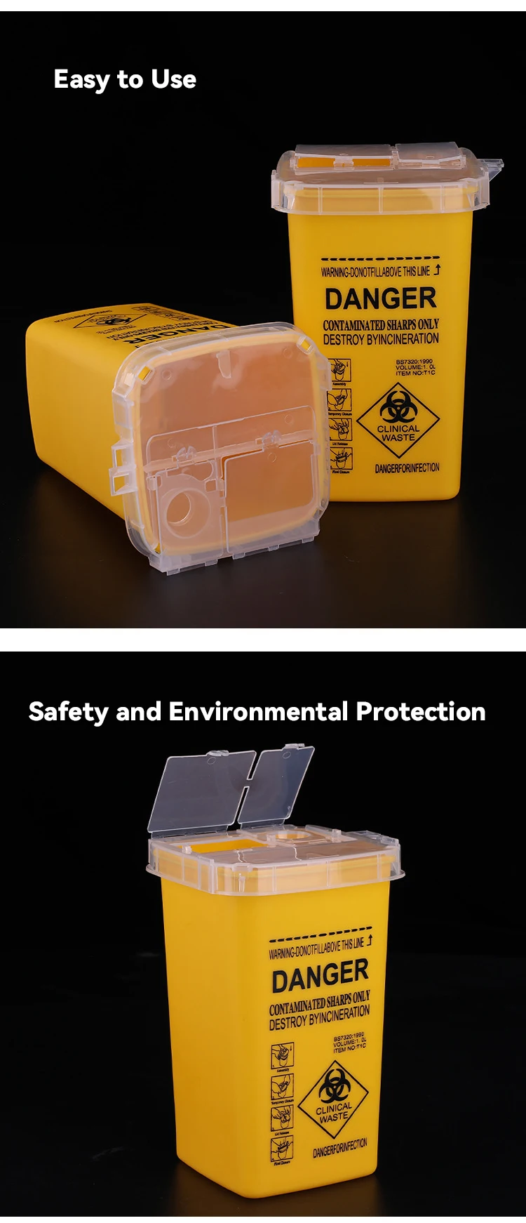 Medical Waste Container Sharps Container 1l-25l Biohazard Needle ...