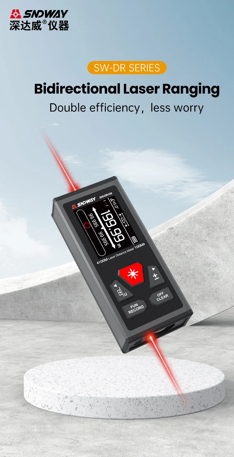 Sndway 653ft/200m Laser Measure Laser Distance Meters Handheld ...