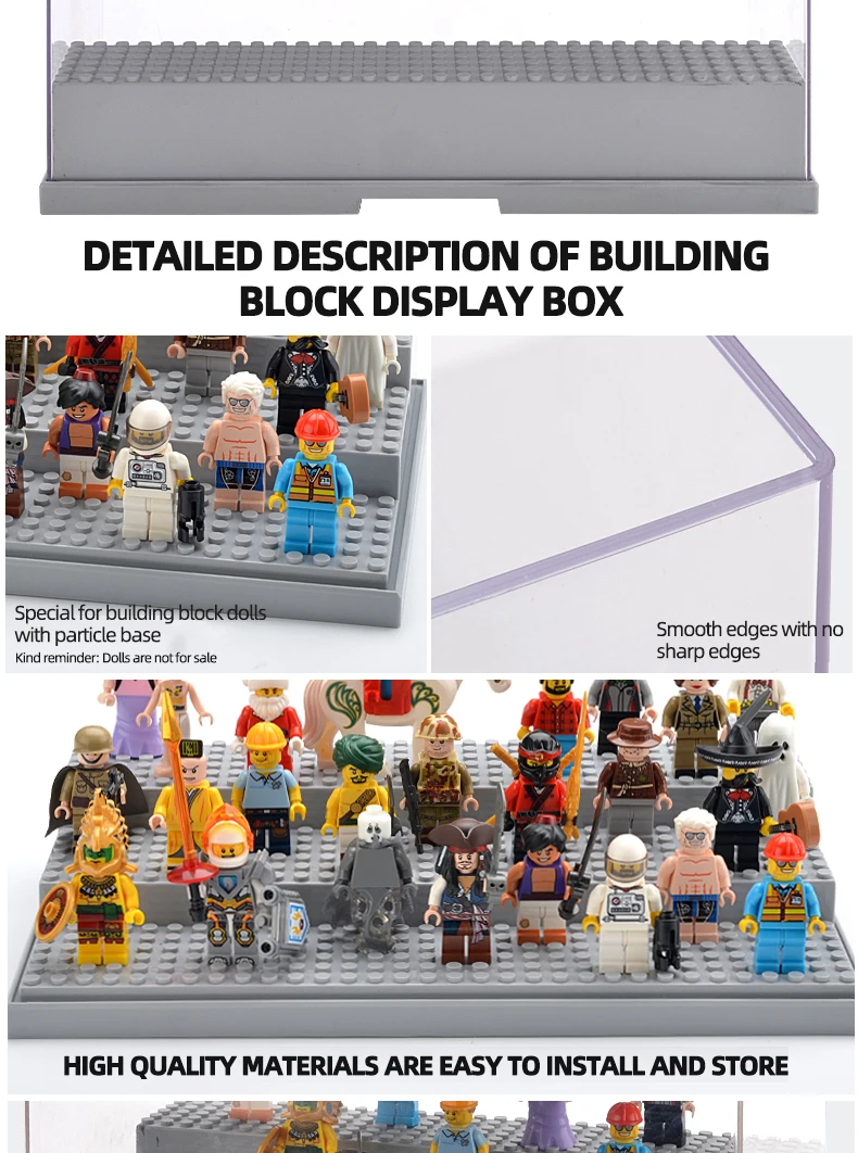 Sl Large 3-level Model Car Toy Doll Stackable Display Case Minifigures ...