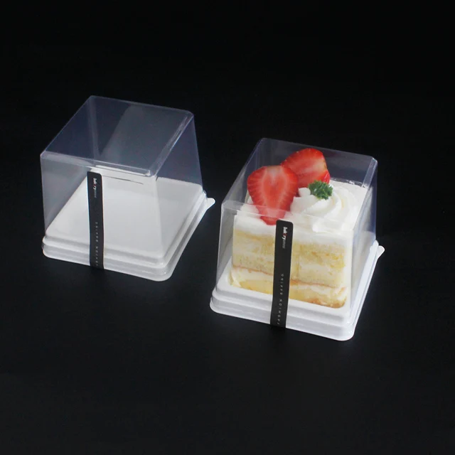 Transparent Small Square Cake Boxes - Plastic Dessert Containers for ...