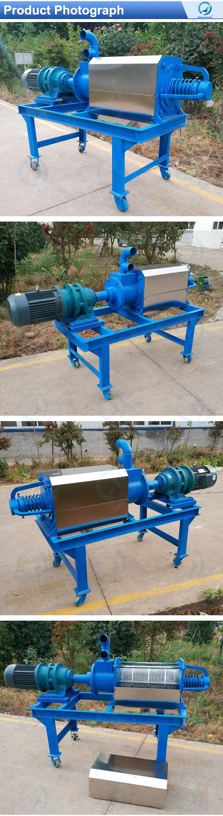 Fecal Separator Poultry Farm Separate Cow Dung Dryer Dewater Machine ...