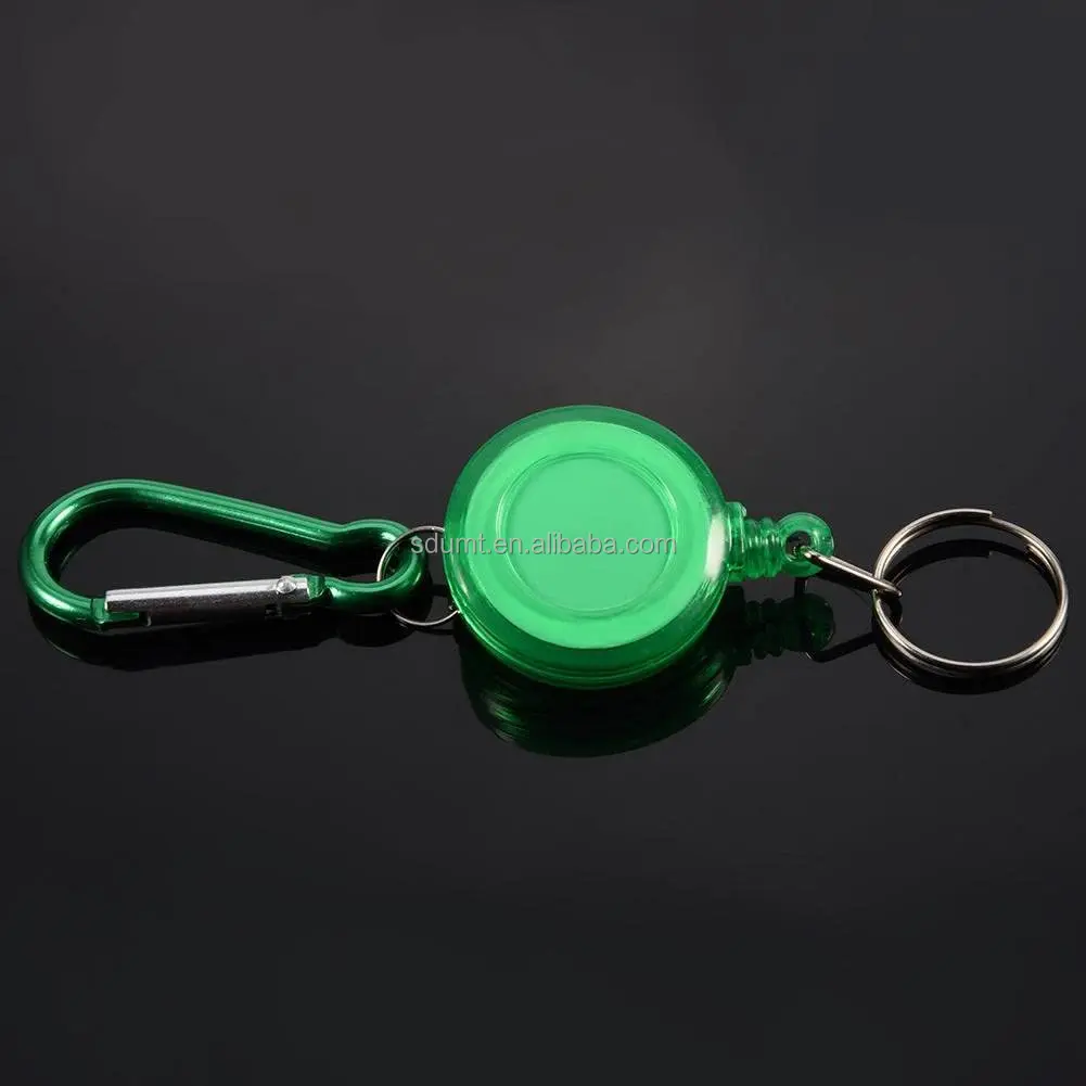 Abs Retractable Lanyard Keychain Id Card Badge Holder With Carabiner ...