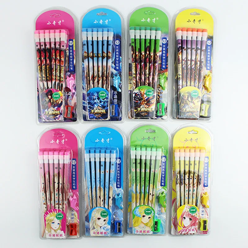 Large Leather Hexagonal Pencil Set Color Mixed Primary School ...