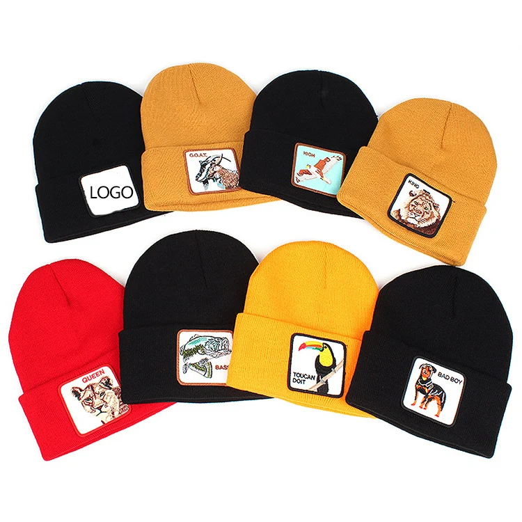 Unisex Animal Cartoon Knitted Hat Thermal Transfer Printing Beanie Hats ...