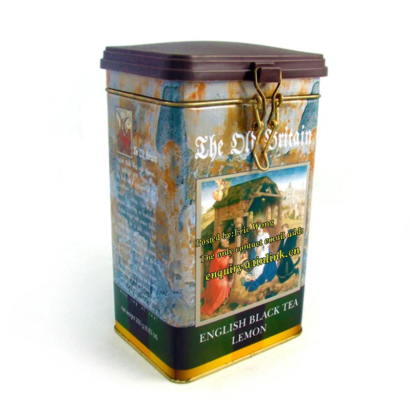 Rectangular Metal Tin Box,Airtight Tea Tin Box,Metal Tin Tea Box,Coffee ...