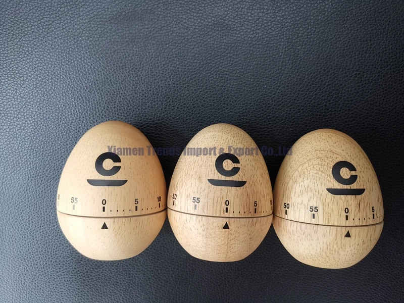 Custom Logo Mechanical Stainless Steel Wooden Kitchen Egg Timer With ...