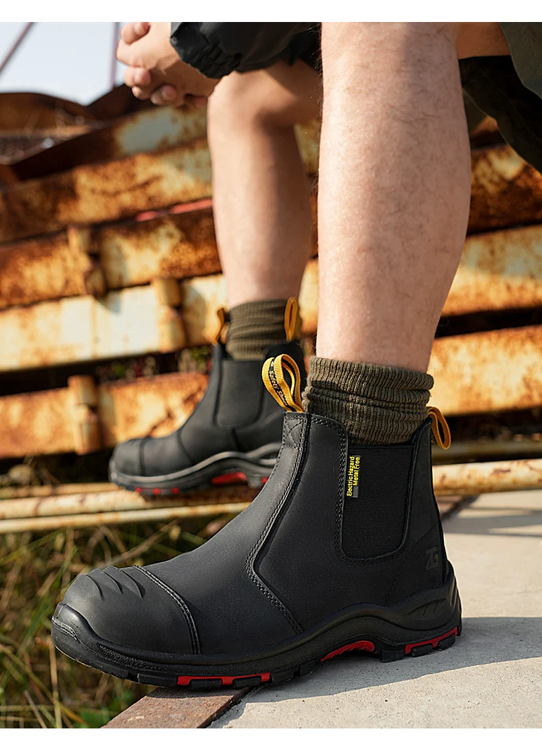 L603-1 Nubuck Leather Composite Toe Safety Boots for Australian Work ...