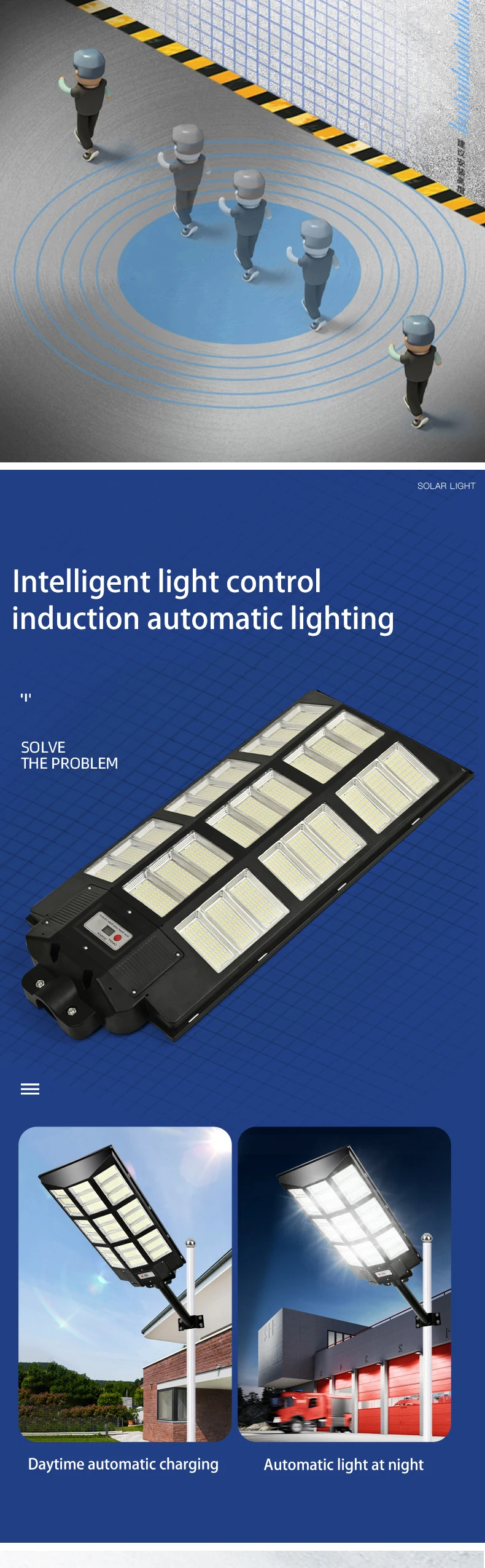 Streetlight In One Street Light Radar Induction Light Control Abs Led ...