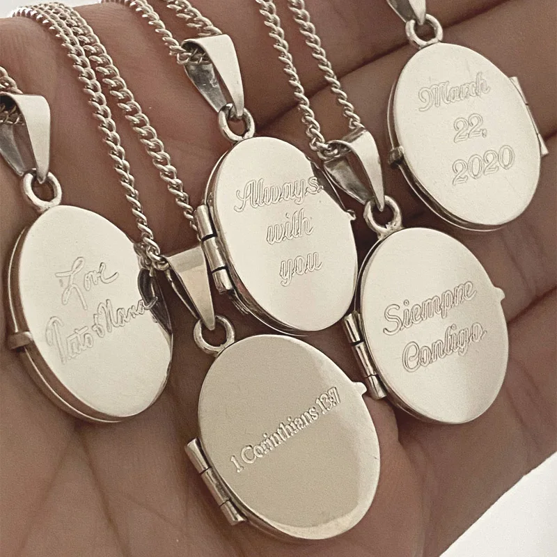 Wholesale Custom Men's Lockets Necklaces Jewelry Stainless Steel Oval ...