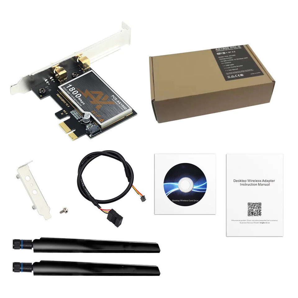 3000mbps Wifi 6e Pci-e Wireless Network Card Ax1800 802.11ax 3 Dual ...